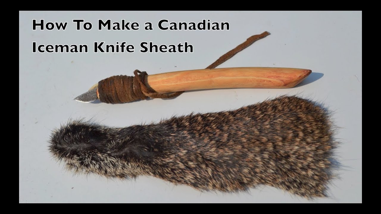 How to make an Canadian Iceman Knife Sheath - Ground Squirrel Hide ...