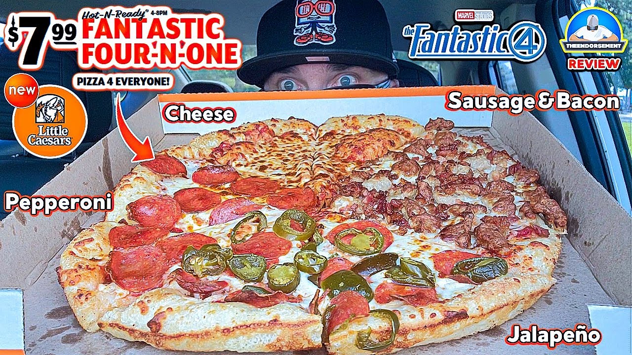 Little Caesars® Fantastic Four-"N"-One Pizza Review! 🎥🍕 | Pizza 4 ...
