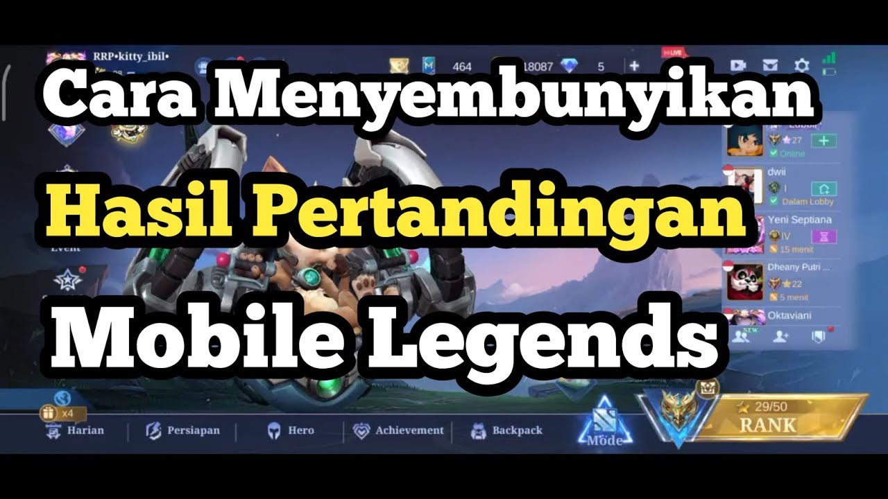 Cara Menyembunyikan Hasil Pertandingan Mobile Legends - YouTube