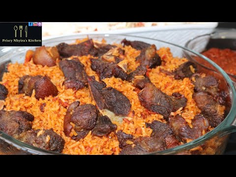 How To Prepare Goat Meat Jollof Rice From Scratch/Ghana Jollof Rice ...