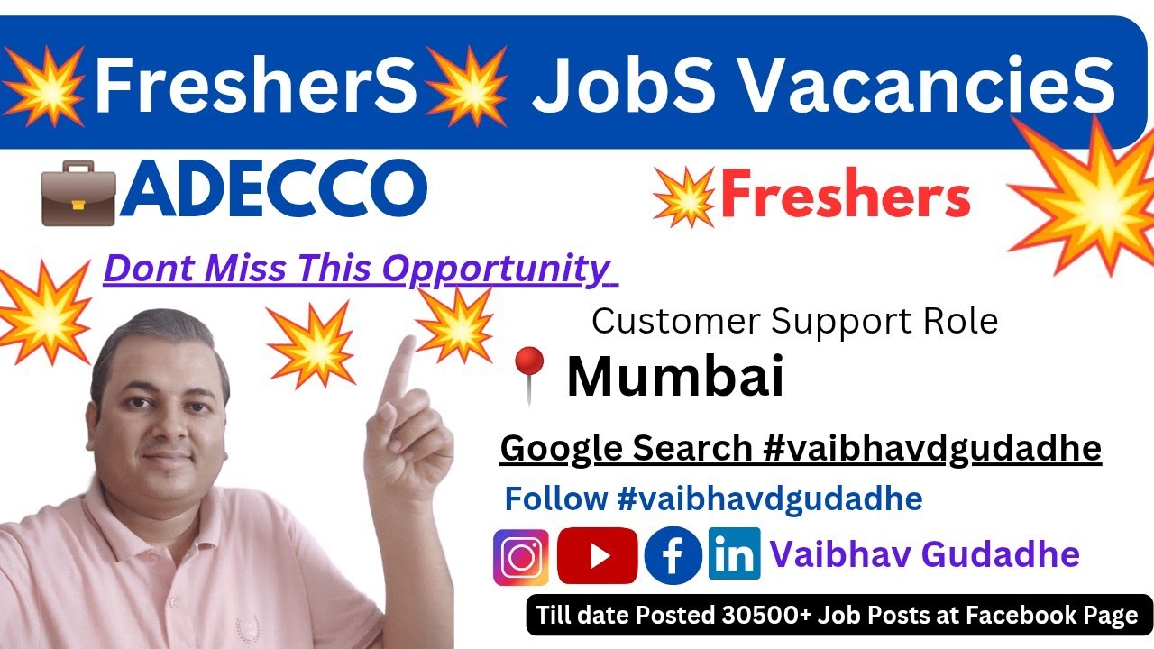 Freshers Jobs Vacancies in Mumbai, Mumbai Jobs #mncjobs #mumbai ...