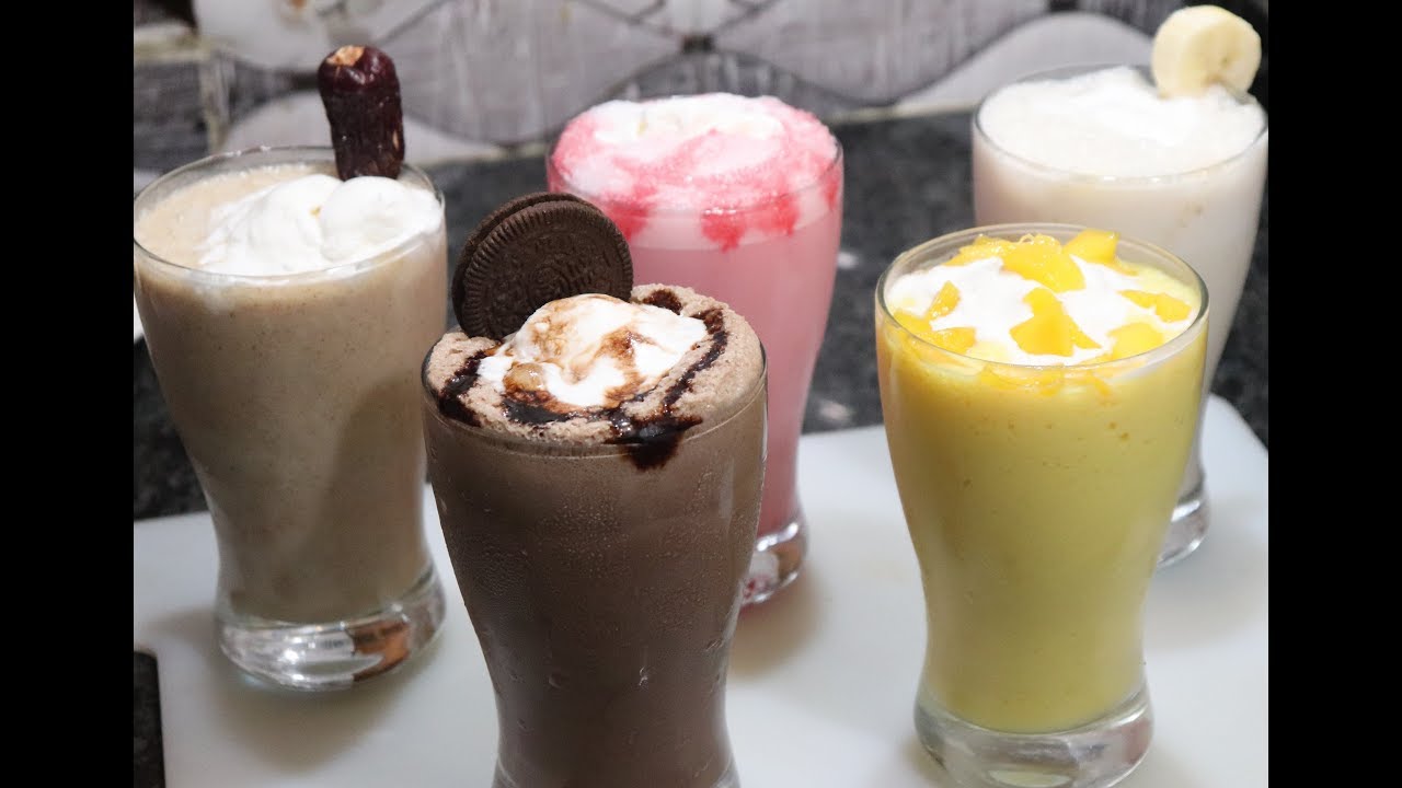 5 Best Milkshakes Specially for Summer \ Different Milkshakes \ 5 quick ...