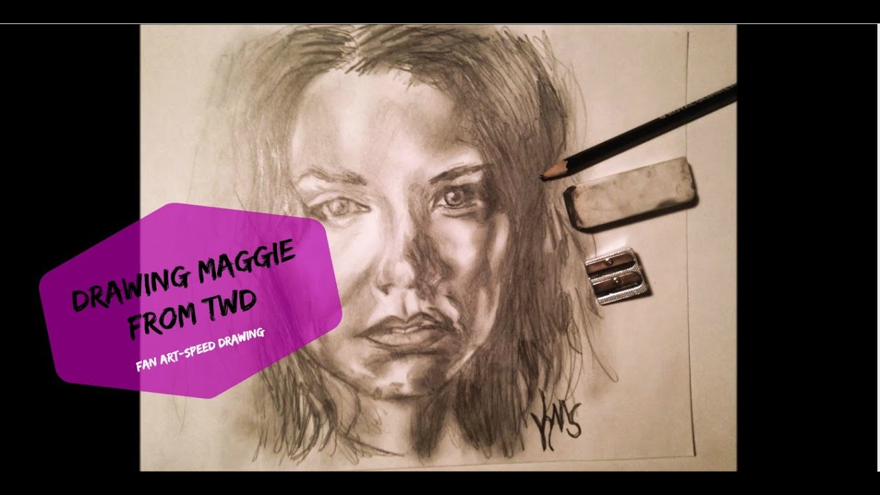Drawing maggie TWD - YouTube