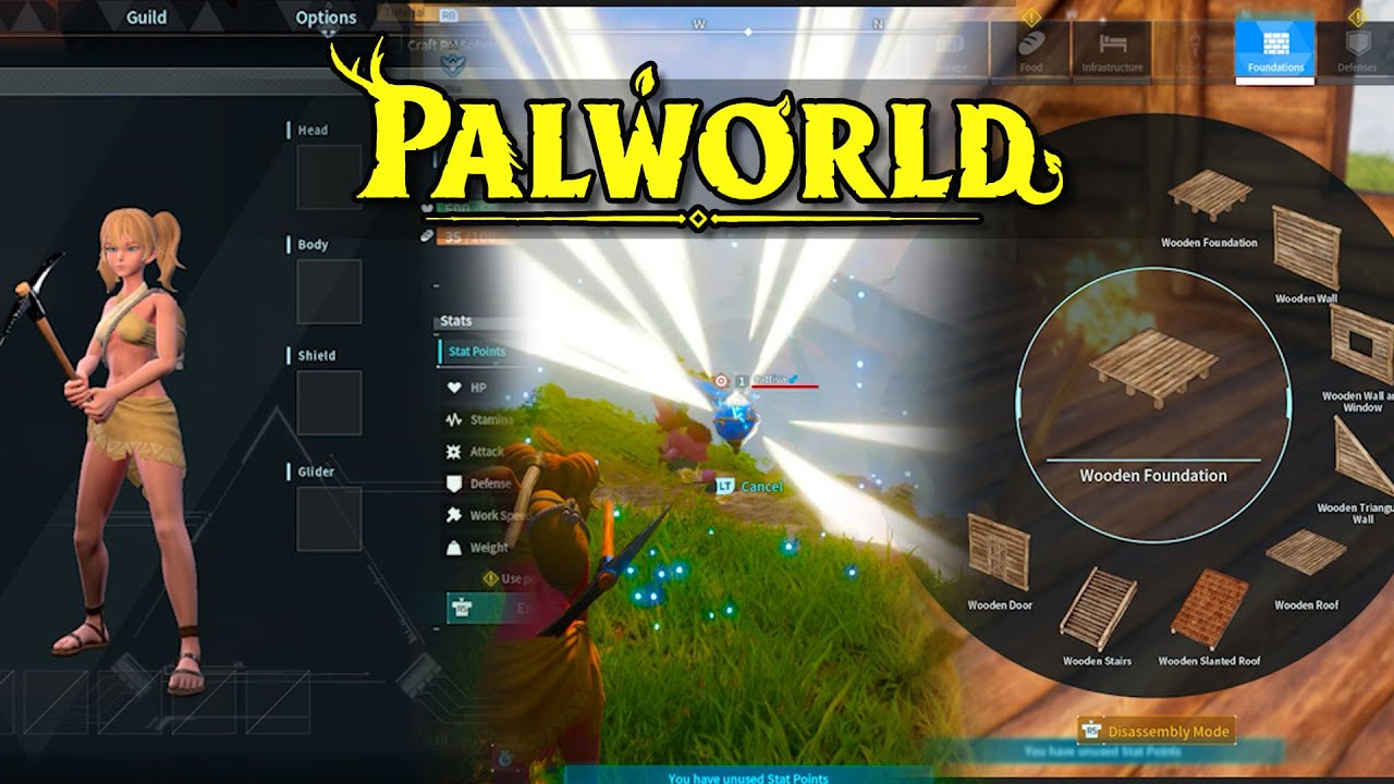 First look at the new game Palworld - character generation, getting ...