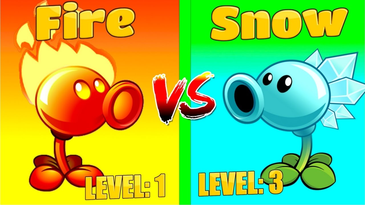 More Power Snow vs Fire Plants vs Zombies 2 - YouTube