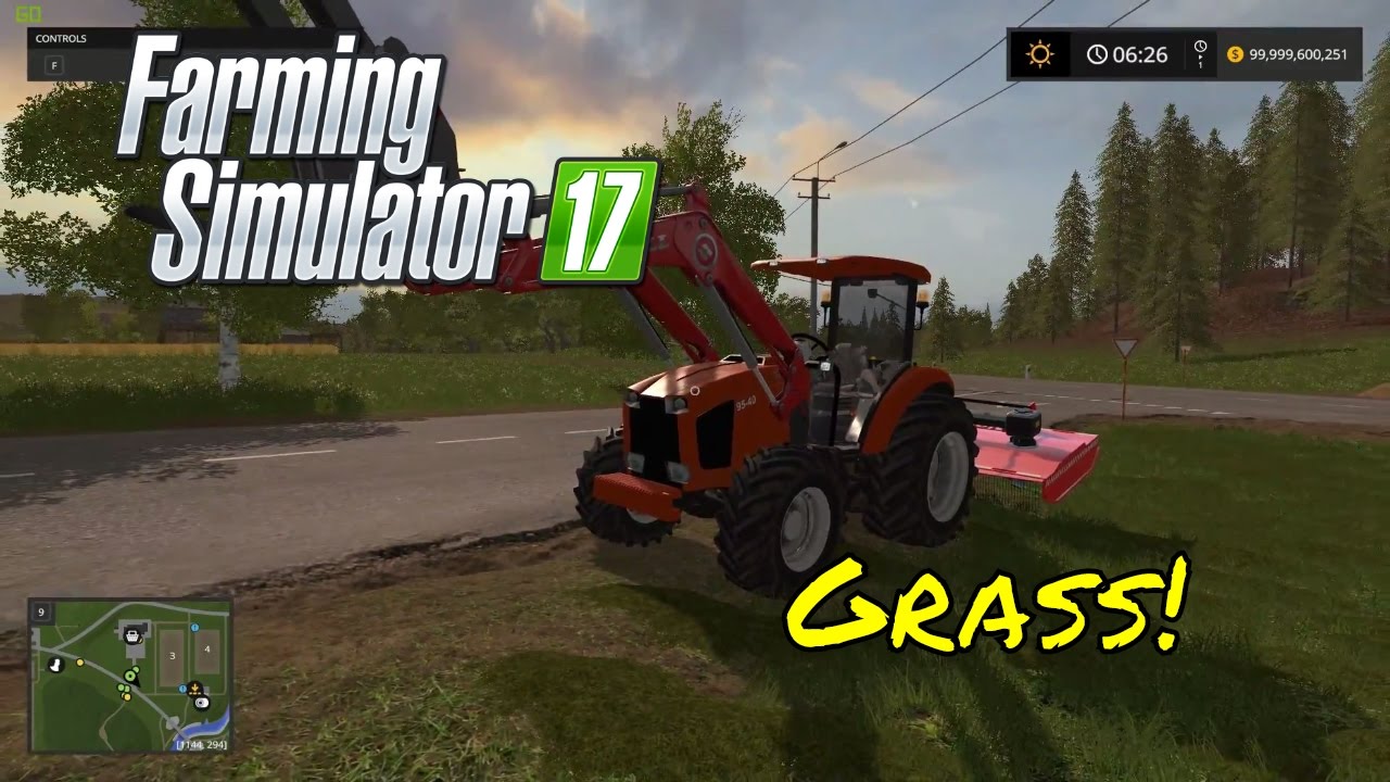 Farming simulator 2017 Mowing and trees - YouTube