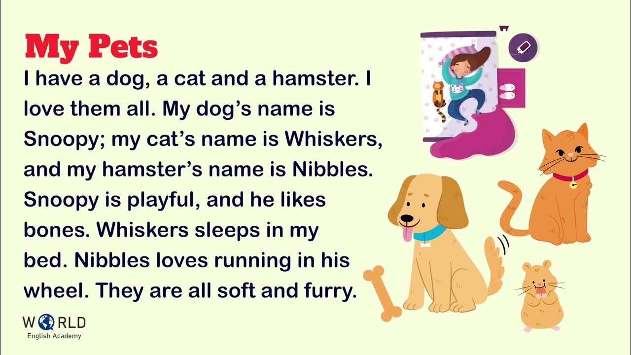 Reading Series For Kids - My Pets || Level A || Easy English - YouTube