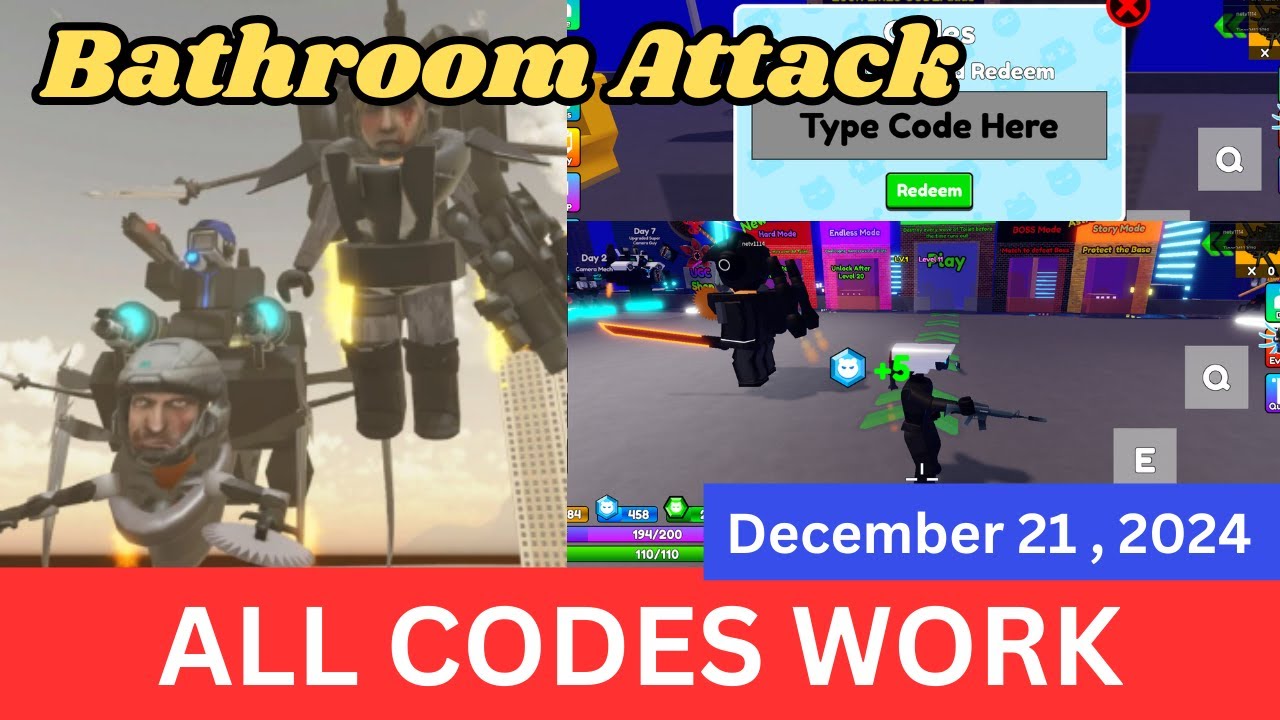 *All Codes Work* Bathroom Attack ROBLOX December 21, 2024 - YouTube