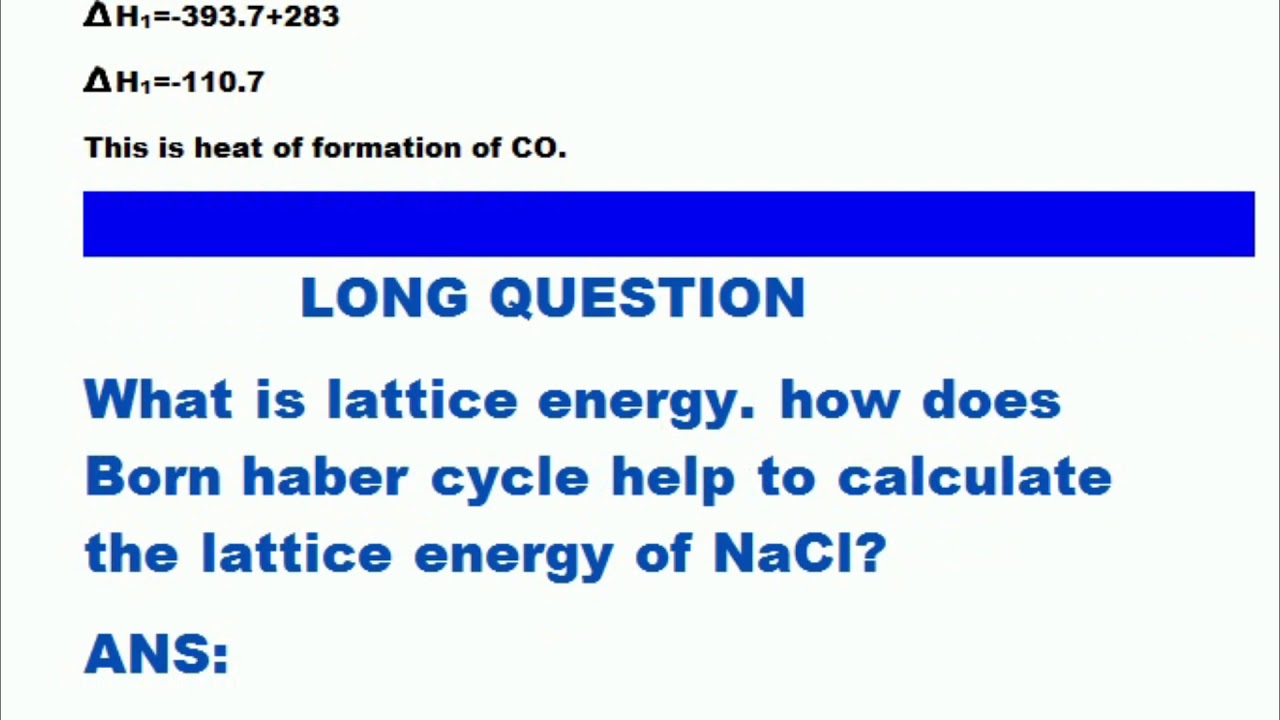 fsc part 1 chemistry chapter 7 long Q part 3 notes hess's law and born ...