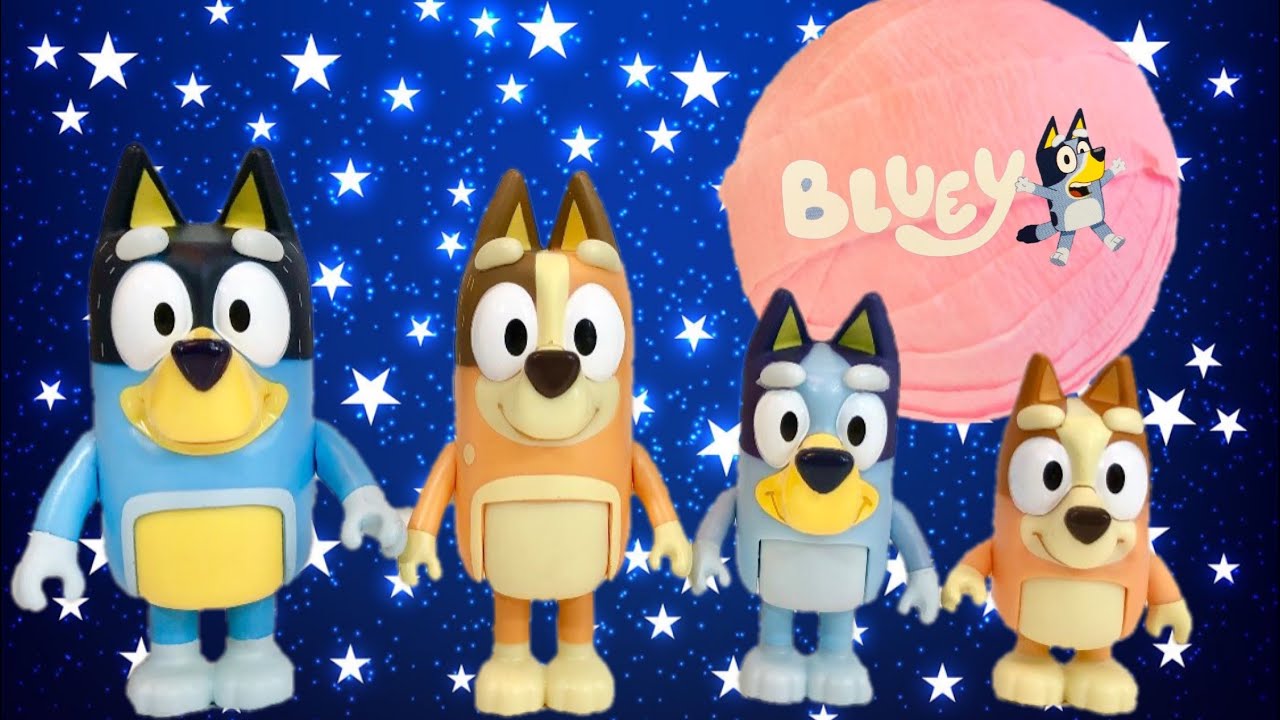 BLUEY FIGURES TOYS Opening Surprise Ribbon Ball Prizes with Kitty - YouTube