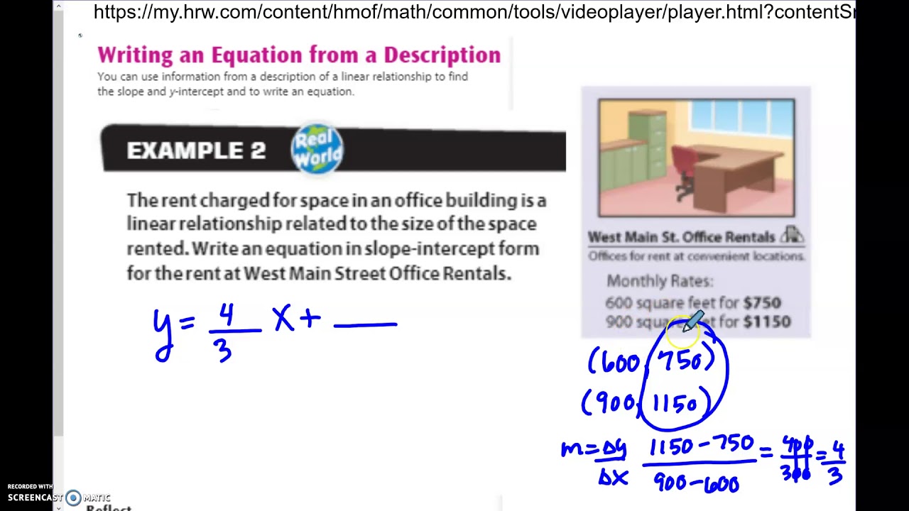 5 1 Writing Linear Equations From Situations And Graphs YouTube 5 1 Writing Linear Equations From Situations And Graphs YouTube