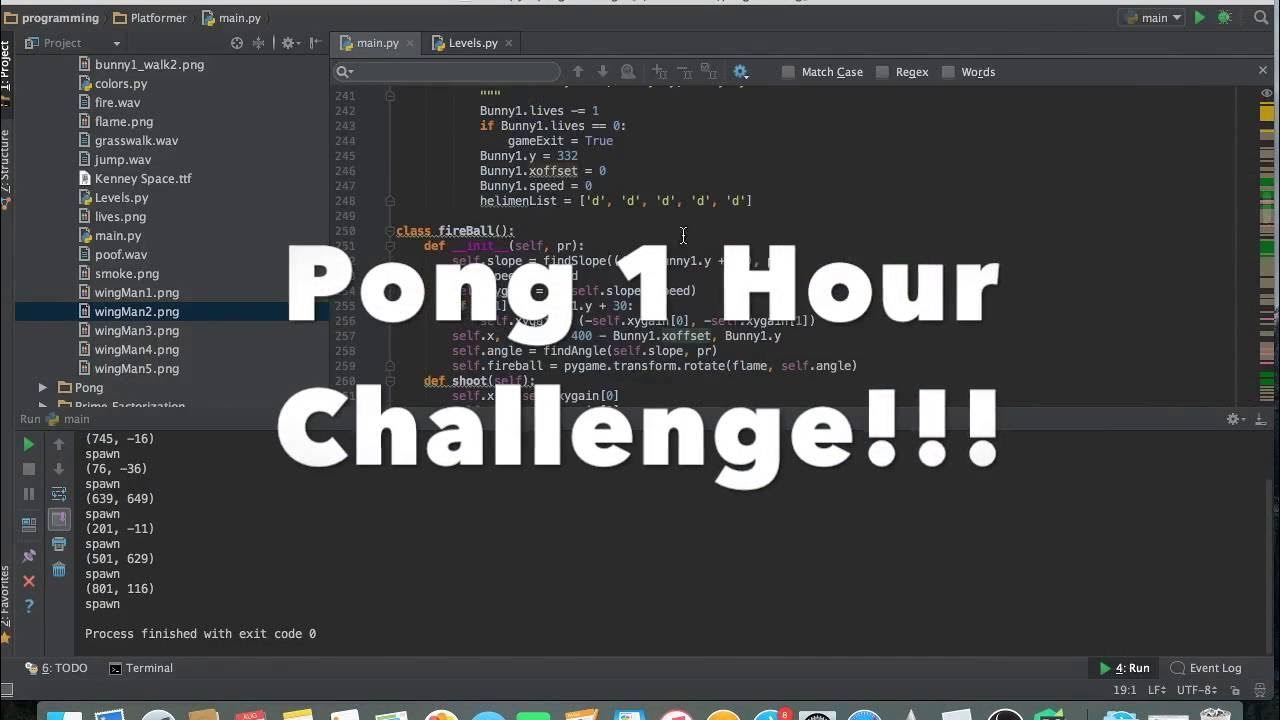 Programming Pong in One Hour (Python) - YouTube
