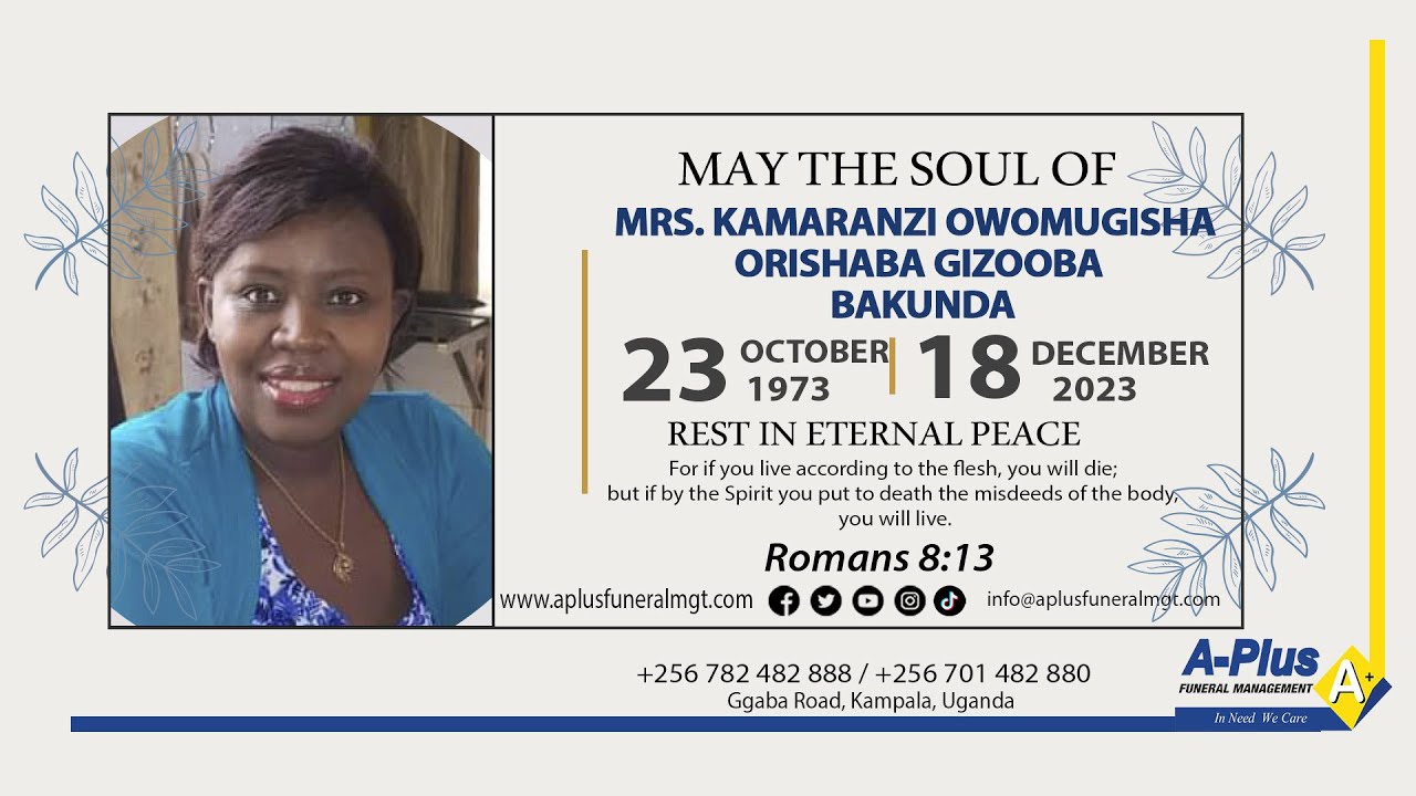 Celebrating the Life of the Late Mrs. Kamaranzi Owomugisha Orishaba ...