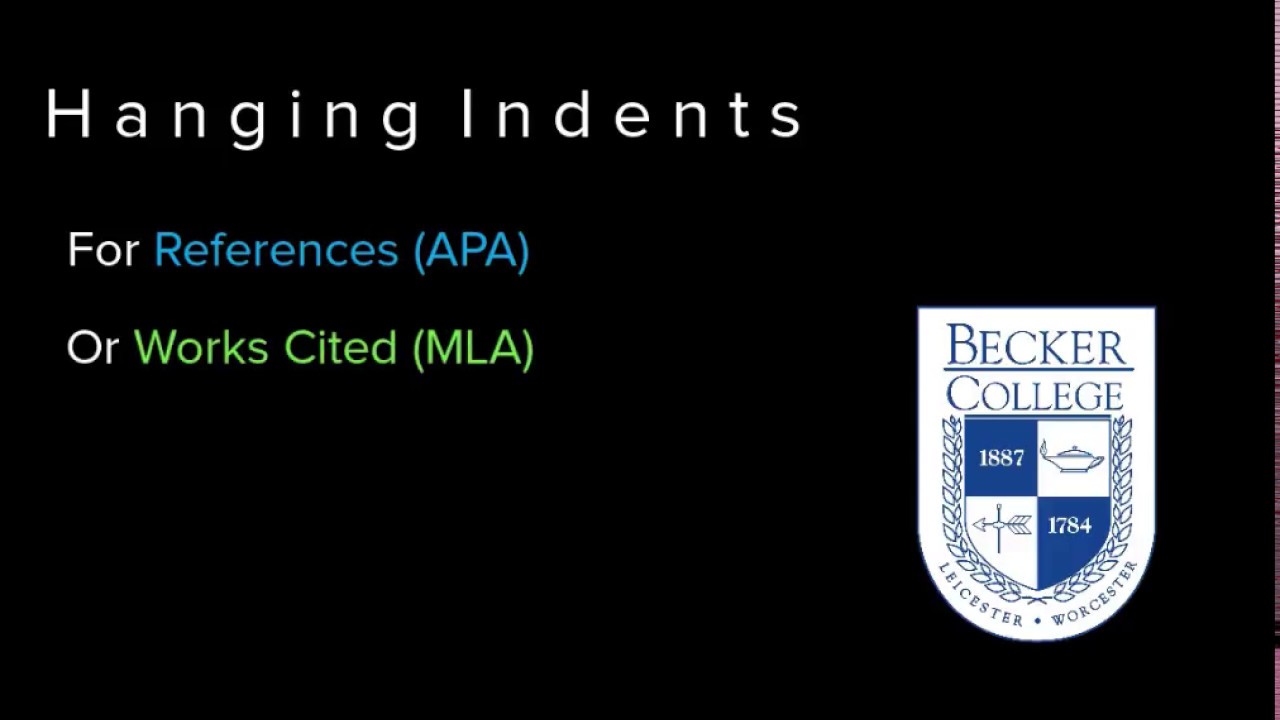 How to Make Hanging Indents (APA or MLA) - YouTube