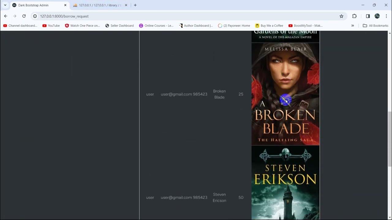 Showing Book Borrow Request to Admin Panel | Laravel Library Management System Project Tutorial ...