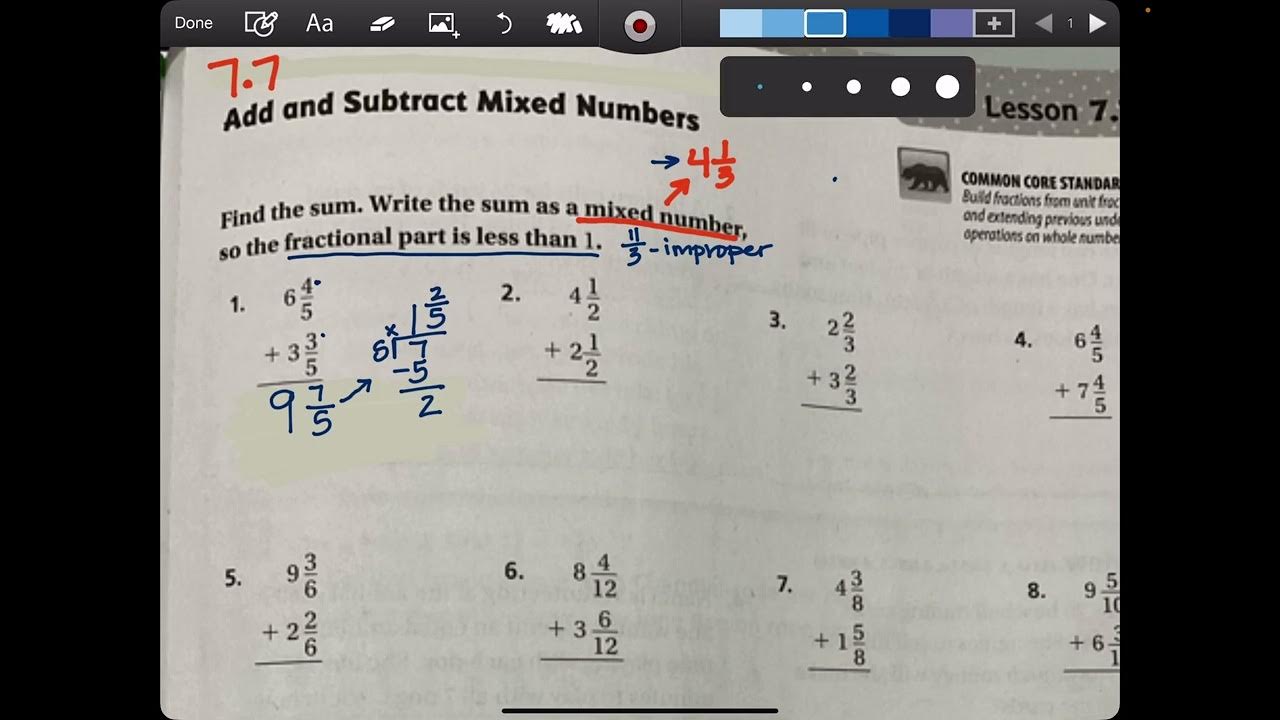 7.7 Add and Subtract Whole Numbers (example) - YouTube