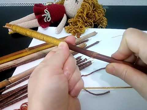 Amigurumi Bebek Kıvırcık, Dalgalı Saç Yapımı (How to make curly, wavy hair for amigurumi Doll)