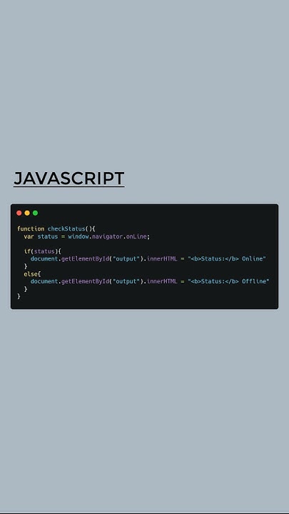 Check Internet Connection Status Using Javascript Youtube