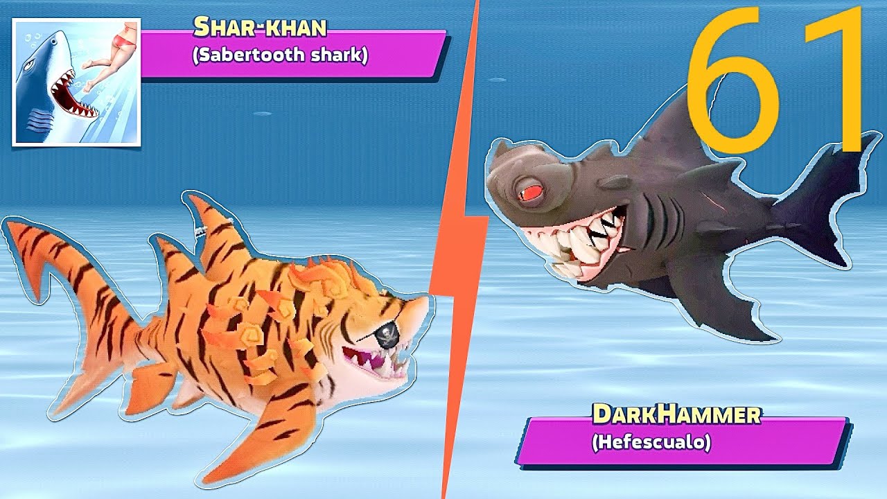 SHAR KHAN VS DARKHAMMER - HUNGRY SHARK GAMEPLAY WALKTHROUGH (iOS ...