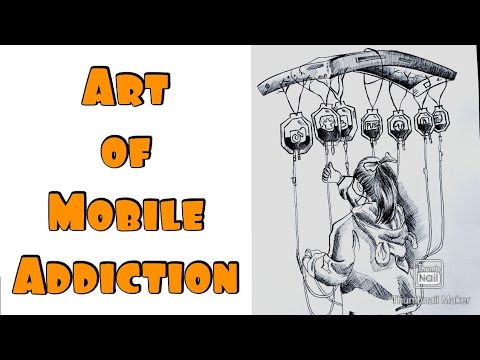 social media | drawing social media addiction poster | negative impact ...