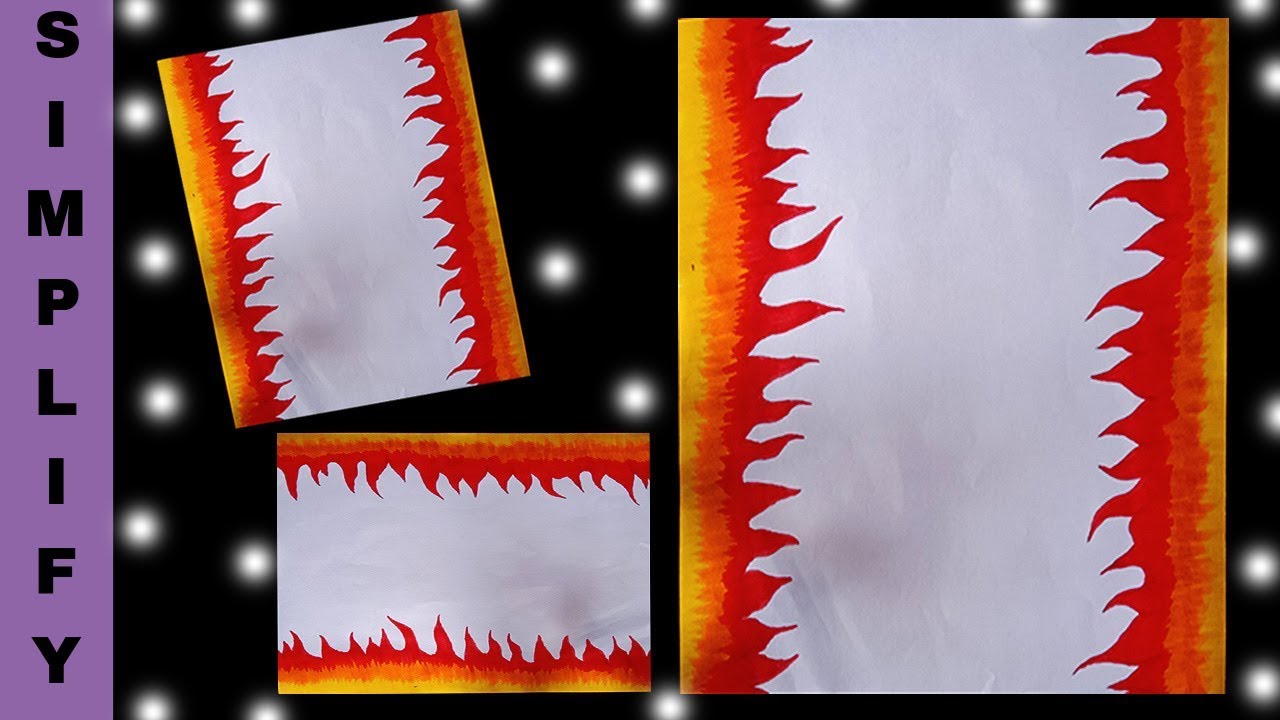 35th Very Easy Border designs | Border design on paper | Project work ...