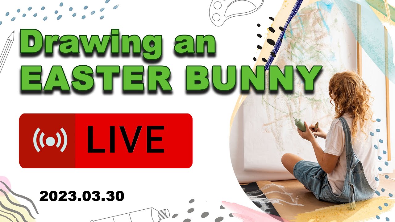 [LIVE] 🔴 How to draw an Easter card / Drawing an Easter bunny ...