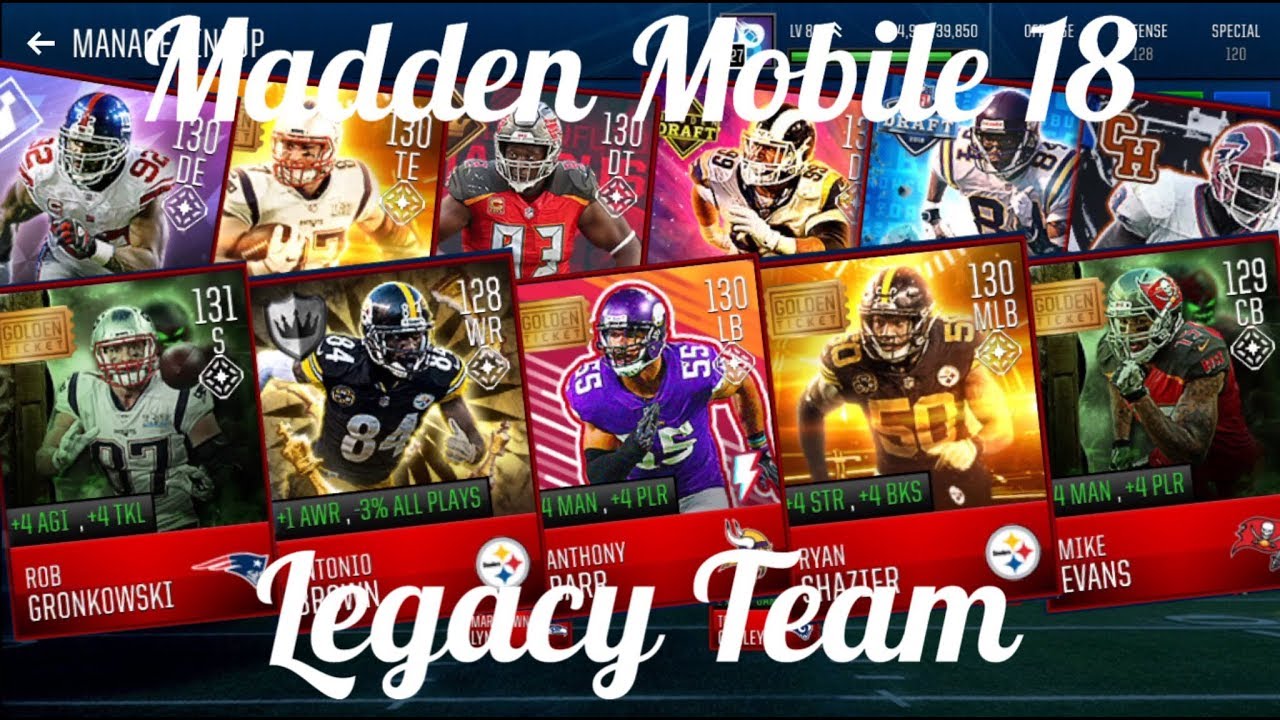 MADDEN MOBILE 18 LEGACY TEAM!!! - YouTube