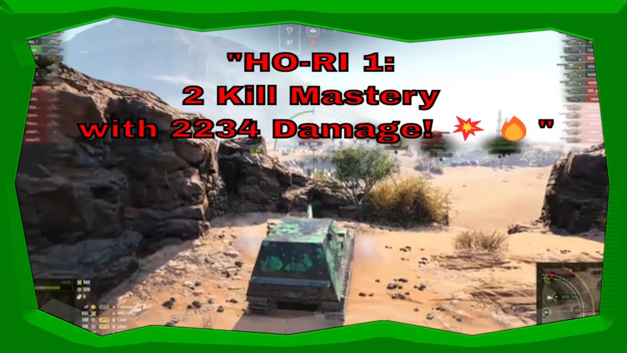 "HO-RI 1: 2 Kill Mastery with 2234 Damage! 💥🔥" #gaming #worldoftanks ...