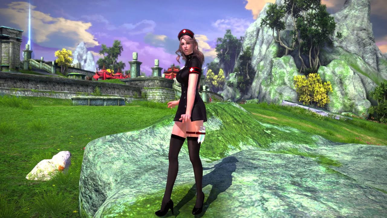 TERA - Human Female - Black Nurse's Dress - YouTube