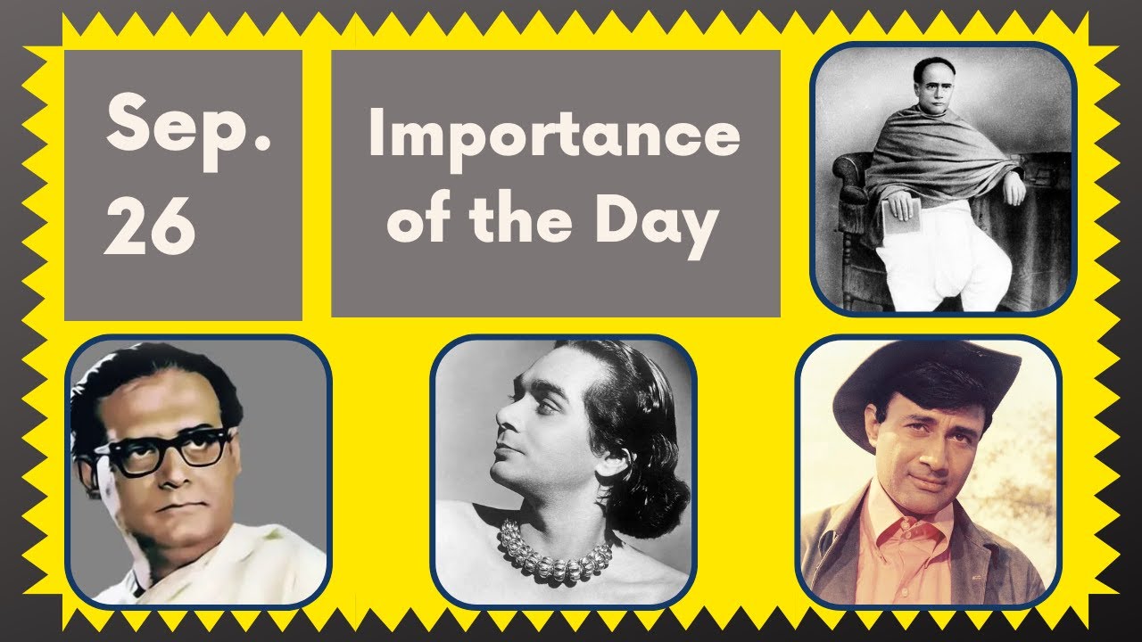 Importance of the day| Day in History | 26th September| RICE Education ...
