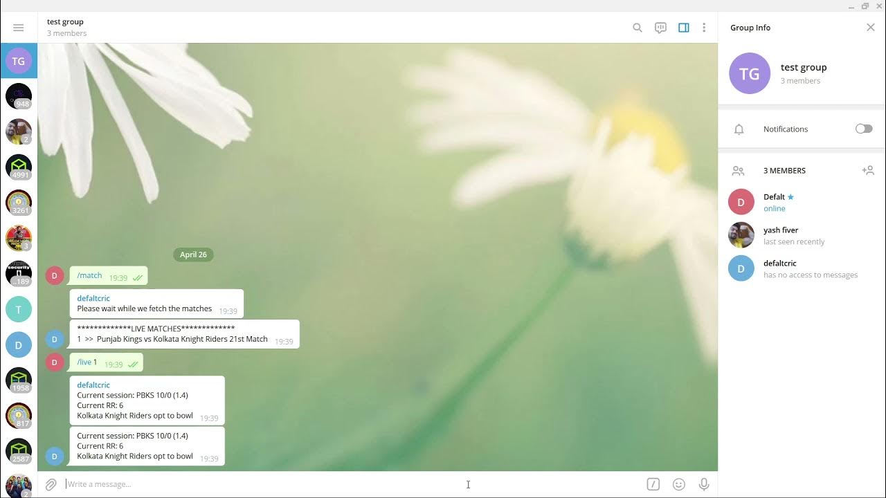 Telegram Cricket Line Bot For All Top Cricket Matches In World- Line ...