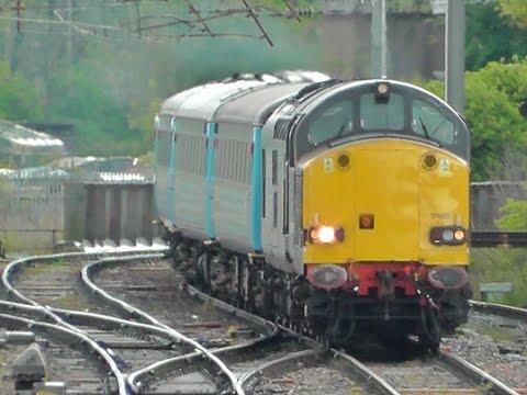 DRS and WCR Class 37 Type 3 Diesel Locos at Carlisle, including 37518 ...