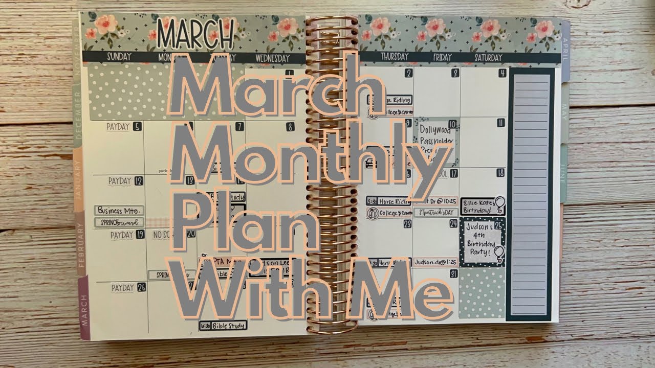 MARCH PLAN WITH ME | Erin Condren Compact Vertical Planner - YouTube