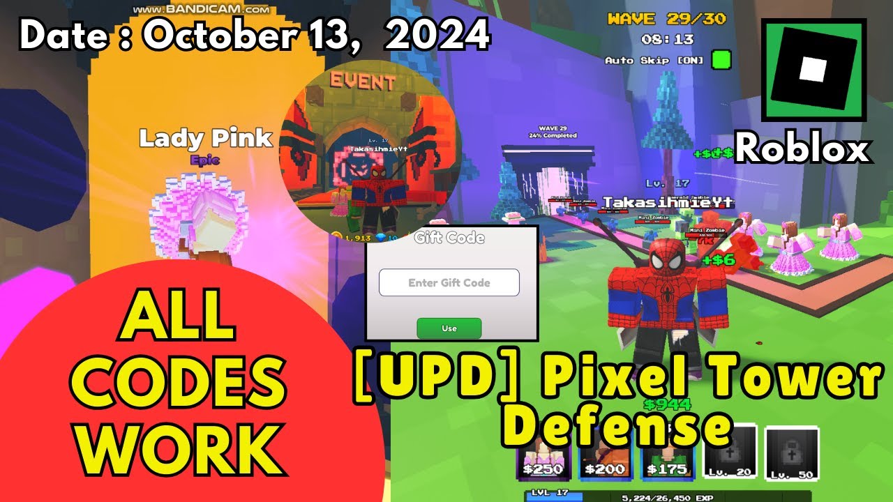 *All Codes Work* UPD Pixel Tower Defense Roblox, October 13, 2024 - YouTube