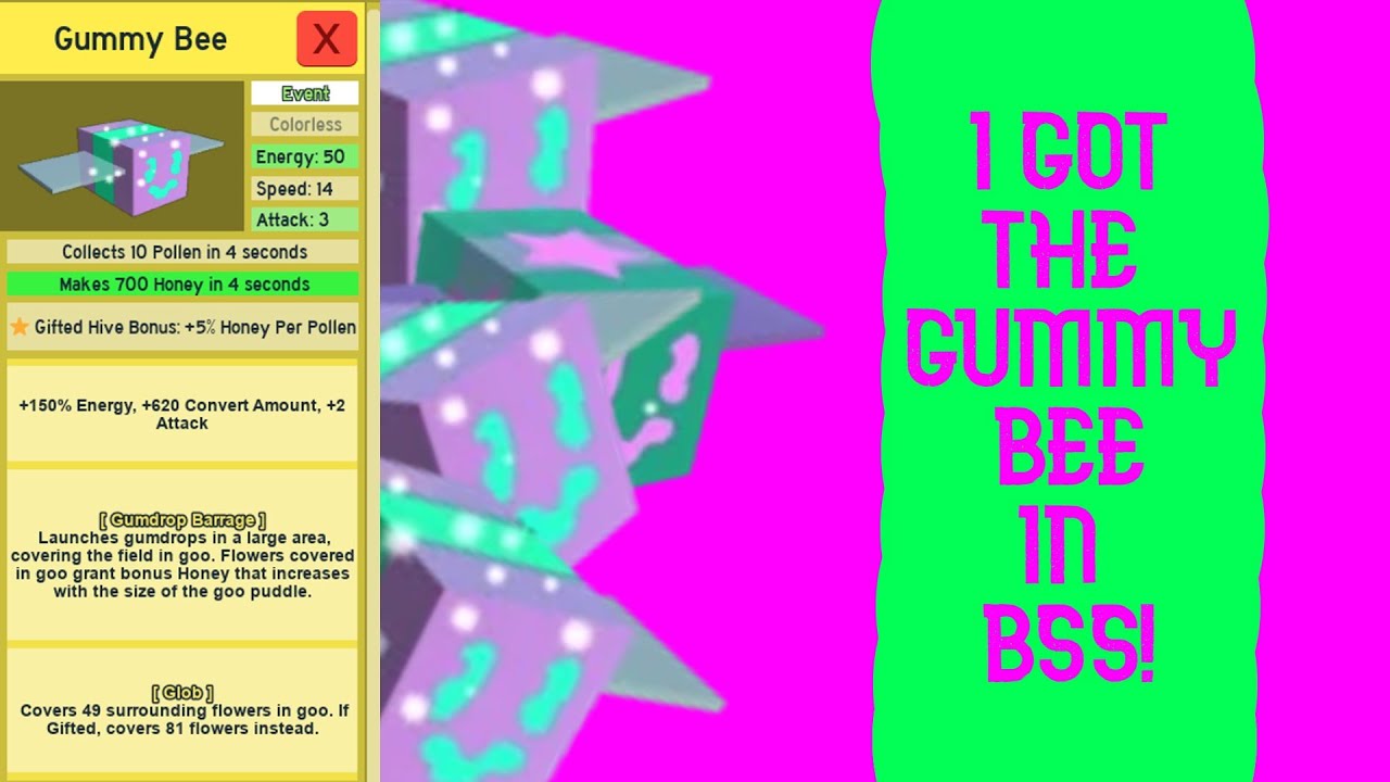 How i got the gummy bee in Bee Swarm Sim - YouTube