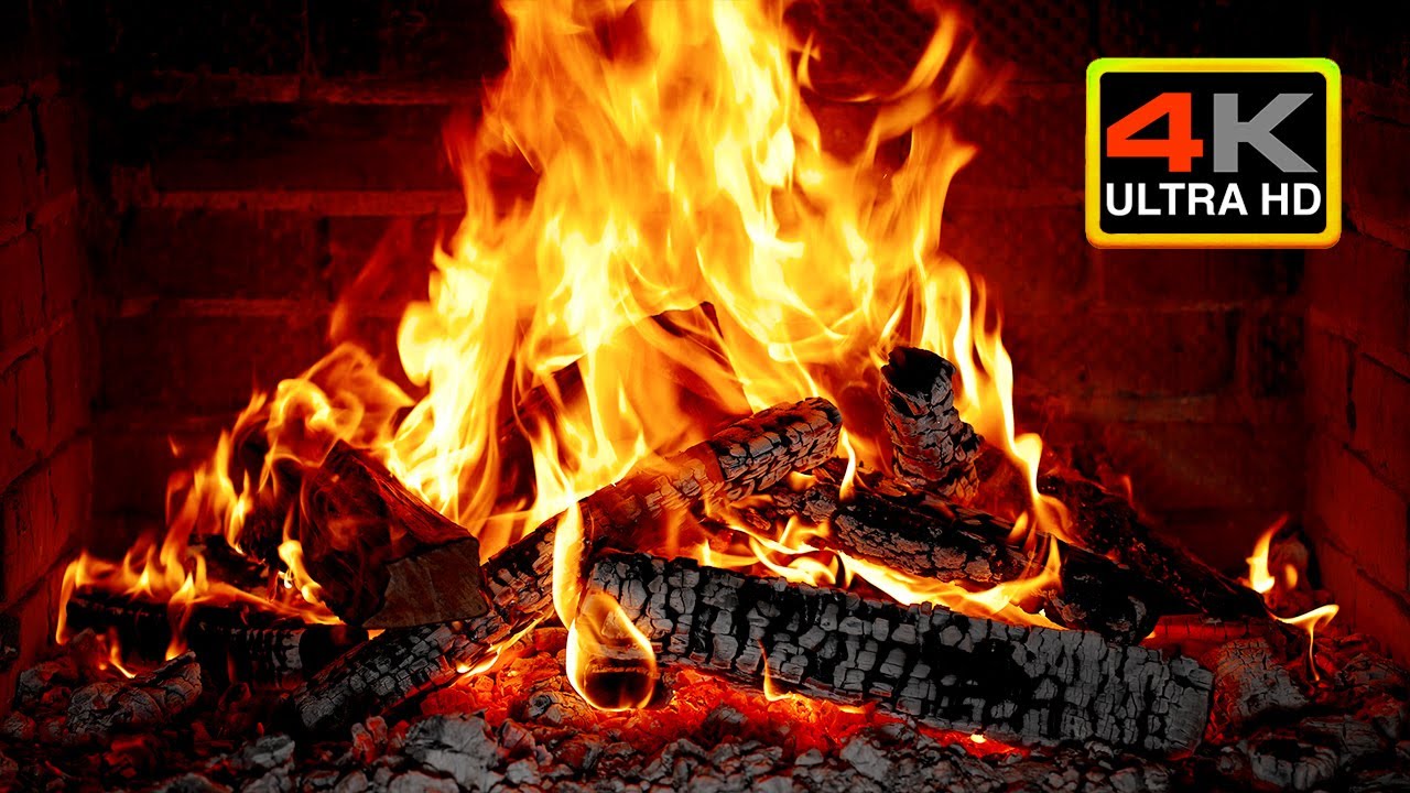 🔥 Calm Fireplace 4K UHD | Real Crackling Fire Sounds & Cozy Ambience ...