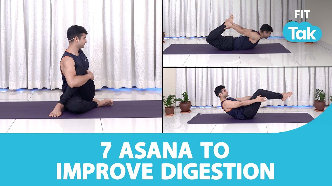 7 Asanas to improve digestion | Yoga | Fitness | Fit Tak - YouTube