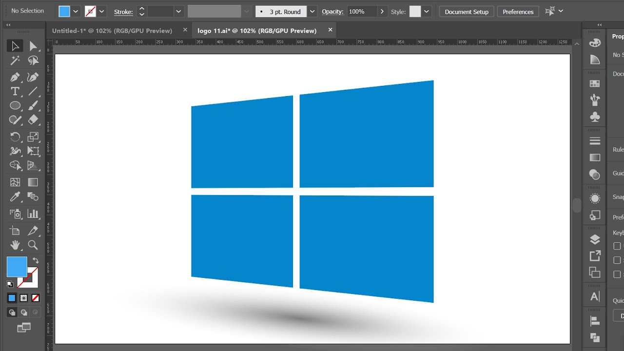 Windows 10 logo Design in adobe illustrator Bangla || adobe illustrator ...