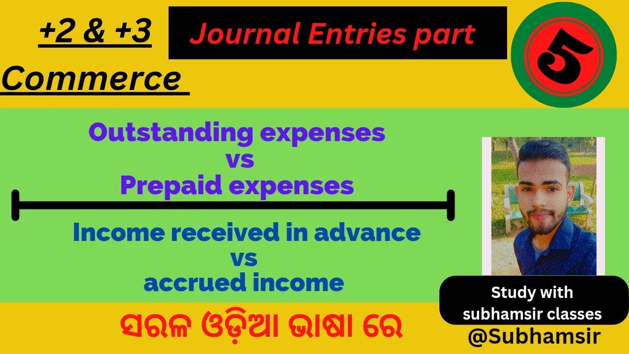 Outstanding vs Pre-paid expenses ||Accrued income vs Income Received in ...