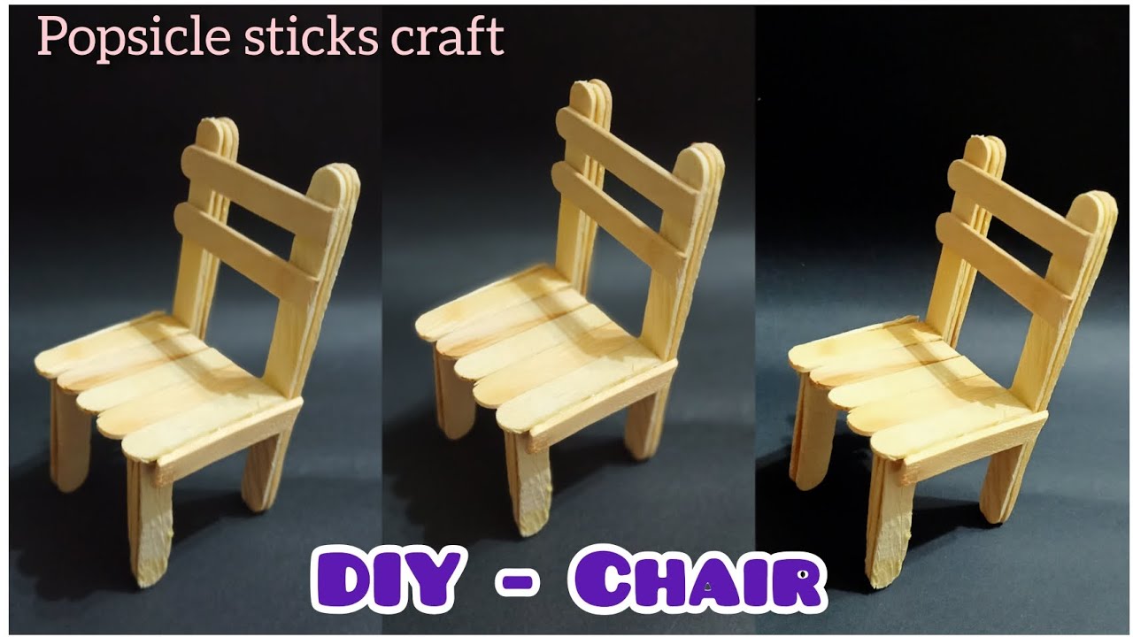 How to make chair with popsicle sticks| DIY - icecream stick chair ...