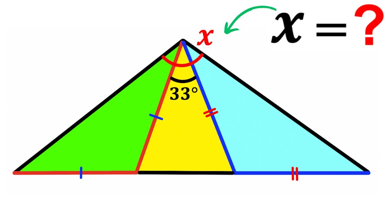 Can you find the angle X? | (Isosceles Triangles) | #math #maths | # ...