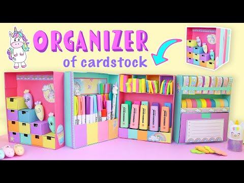 DESKTOP ORGANIZER DIY expandable of CARDSTOCK PAPER 👉 Back to school| aPasos Crafts DIY