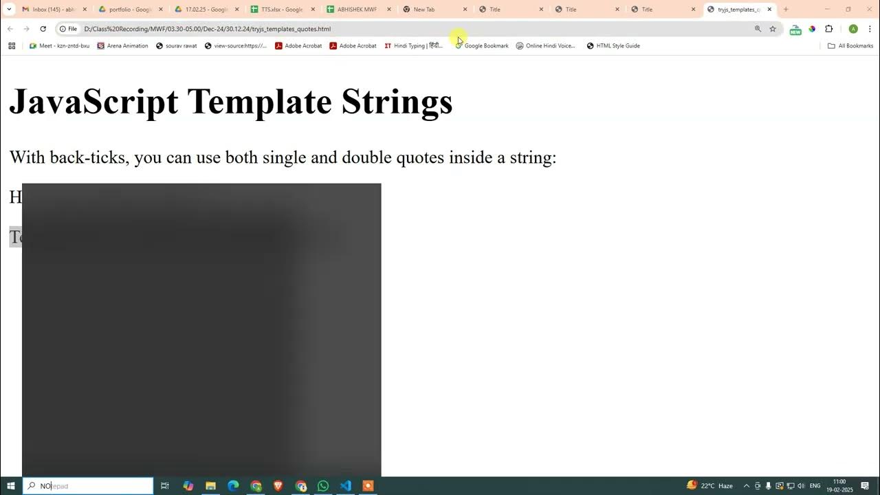Javascript Events, Strings, Methods, Search, Templates and Numbers 19. ...