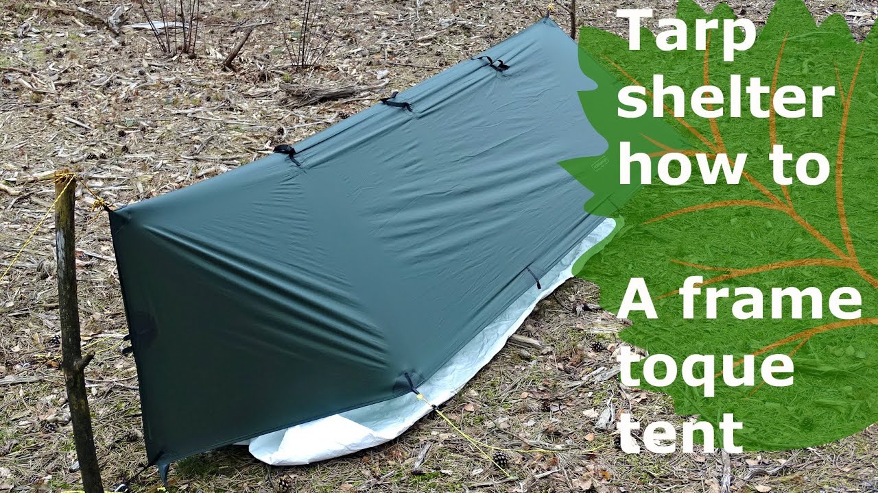 tarp shelter how to: bad weather solo pitch - YouTube