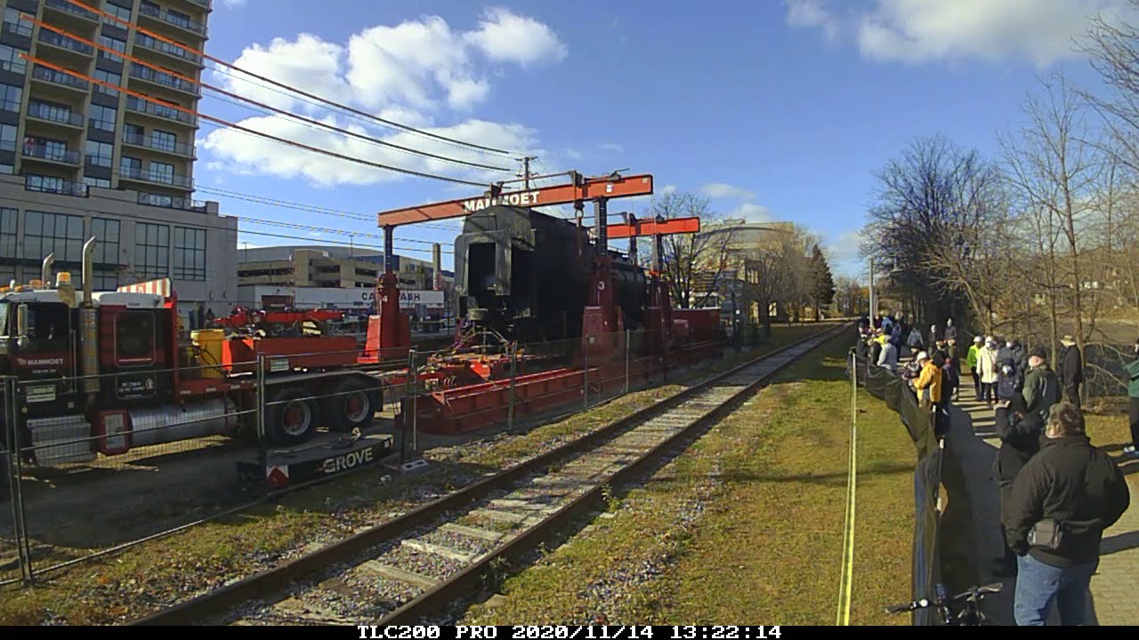 Locomotive 6167 Move to John Galt Park Time-lapse - YouTube