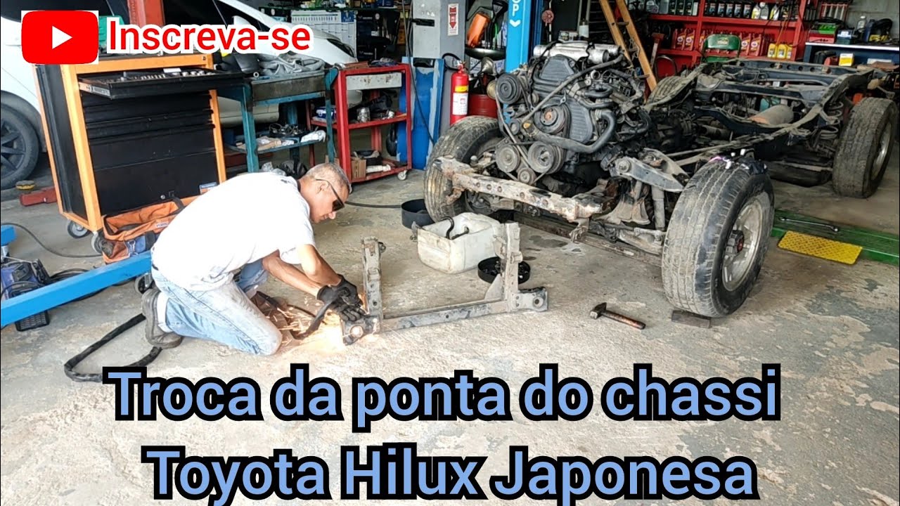 Trocando ponta do chassi da Toyota Hilux Japonesa - YouTube