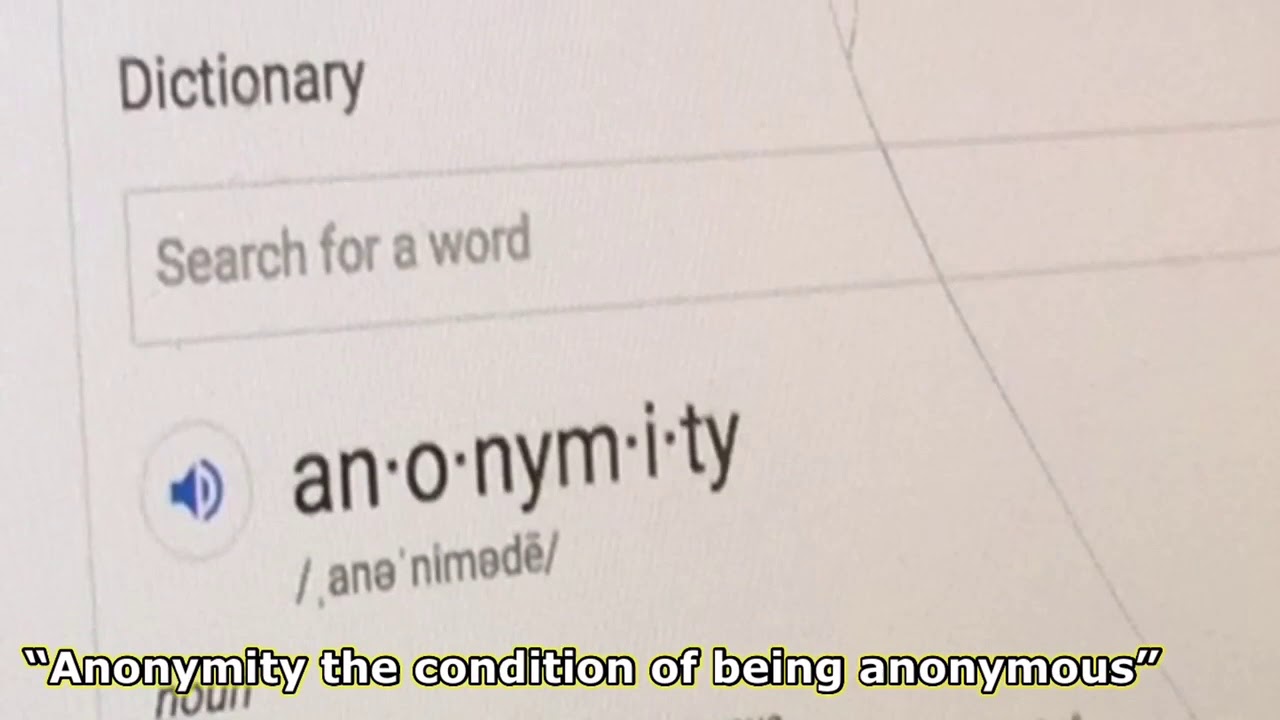 Anonymity - New York Times Word Contest - YouTube