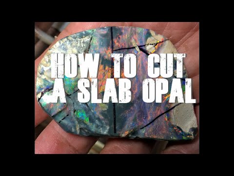 How to cut a slab Opal - YouTube