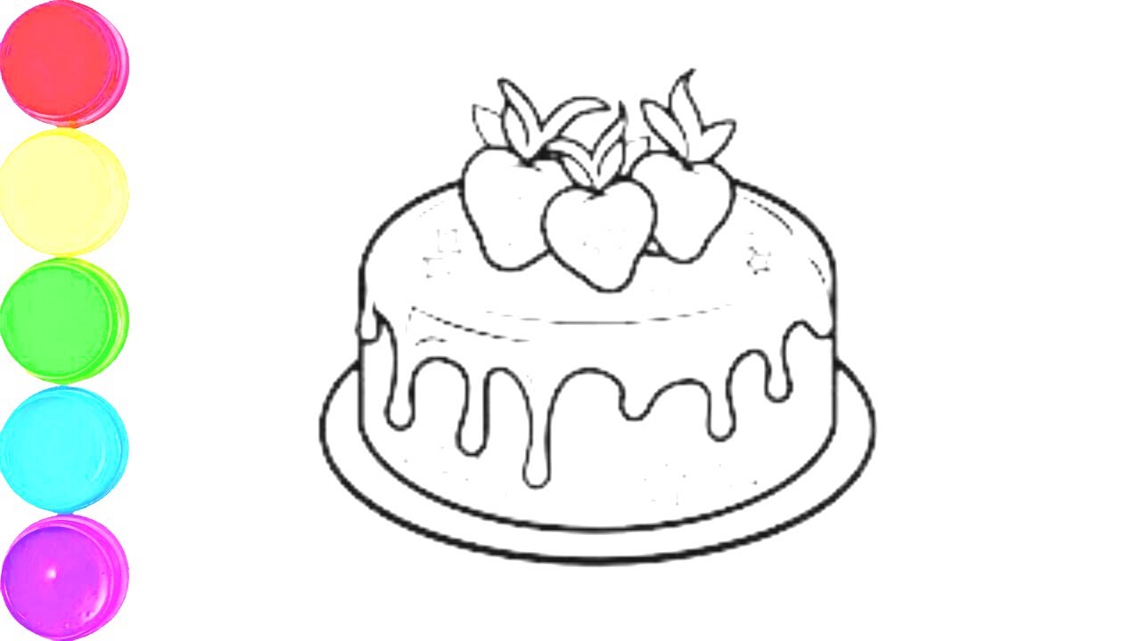 How to Draw a Cute Cake Delicious Easy for Kids - YouTube