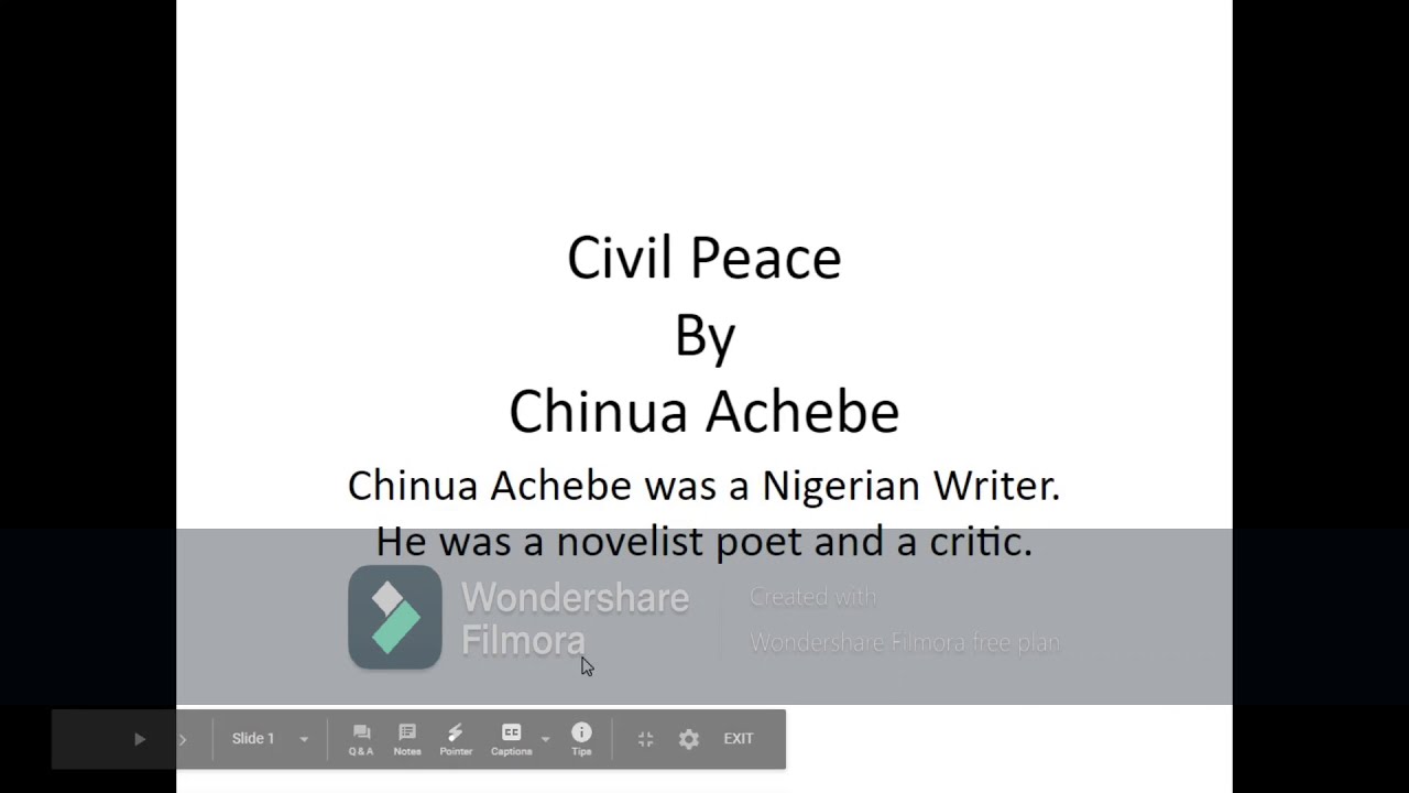 Civil Peace By Chinua Achebe - YouTube